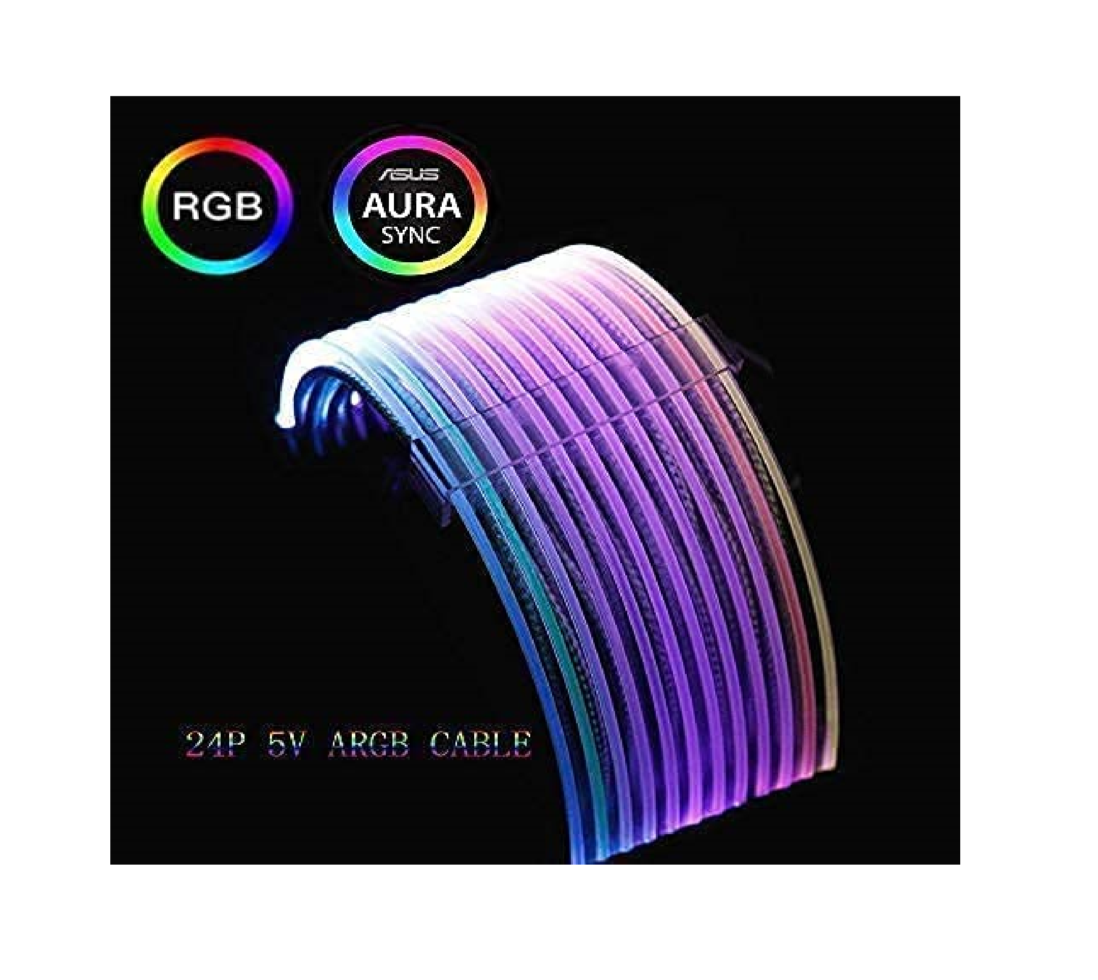 RGB Extension Cable 24 Pin Power Supply Module Braided Custom Design ...
