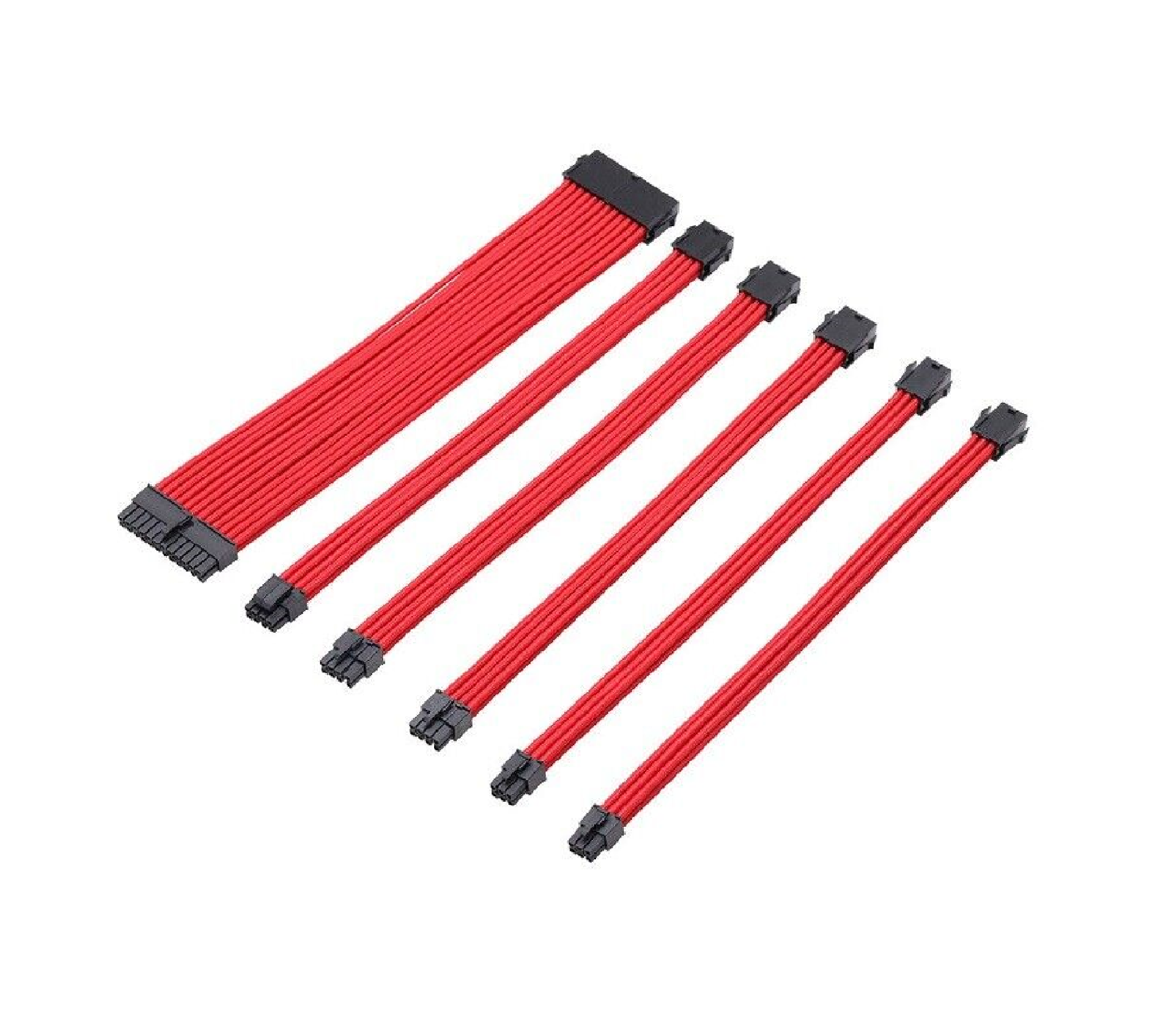 Colorful Mod Sleeved Extension Cable Combo - Red - CS Net Games