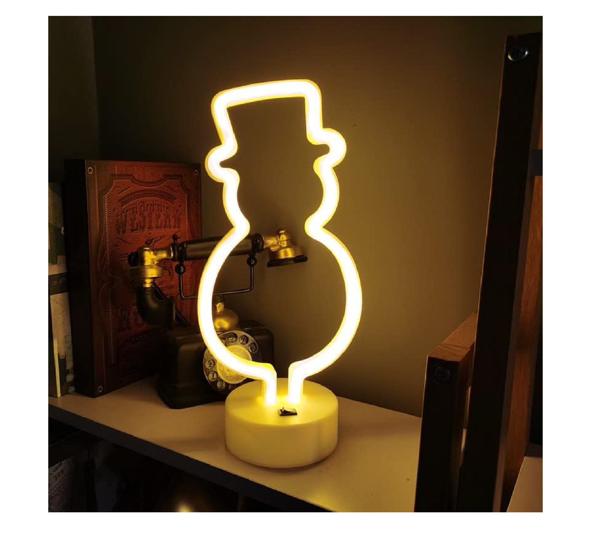 Snowman Neon Lamp Sign LED Neon Sign Night Light Bar Bedroom Decor - CS ...