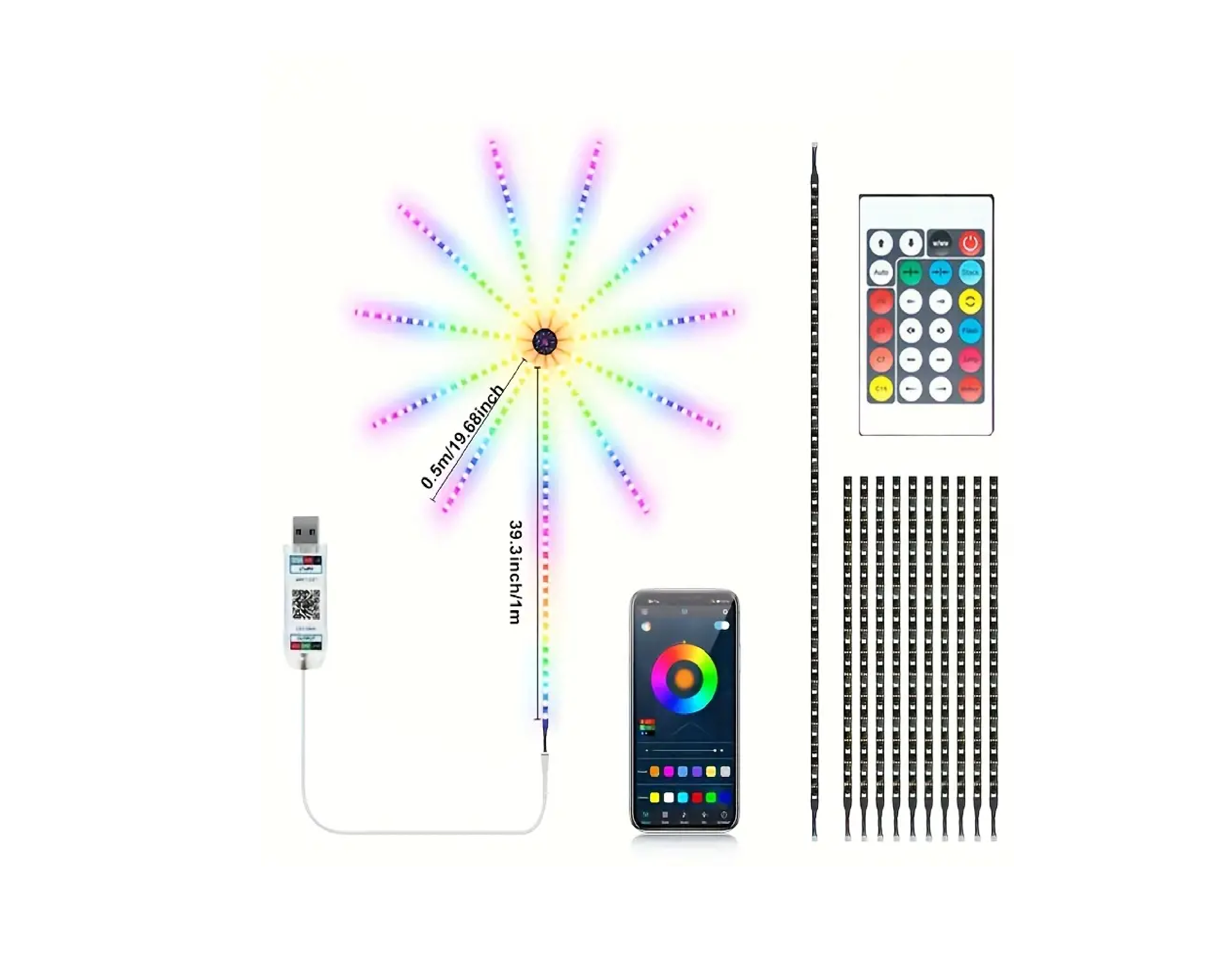 App Smart Contrrol IC LED RGB Fireworks Light - CS Net Games