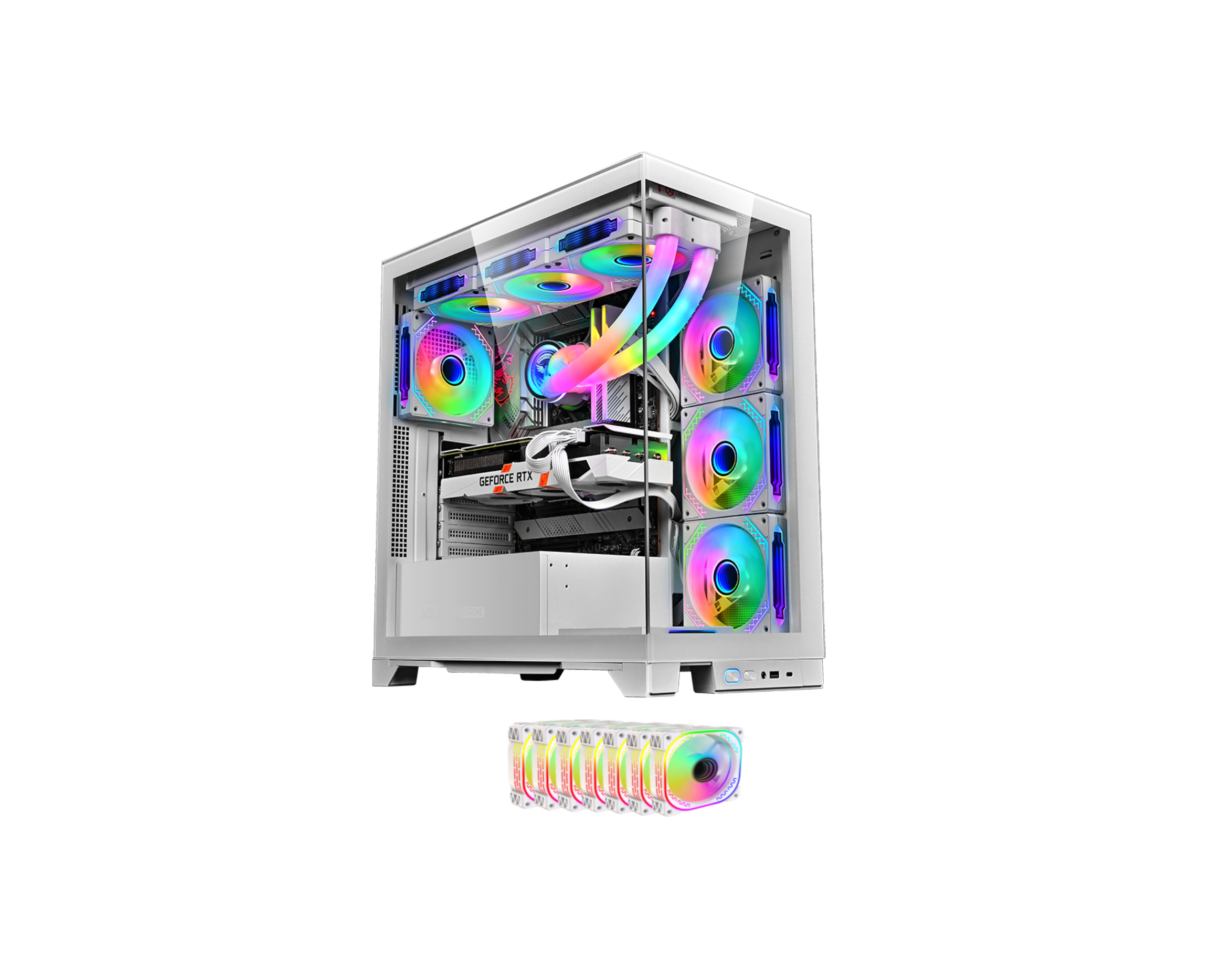 WJ CoolMan Prism PRO 7xFans Gaming Case - White - CS Net Games